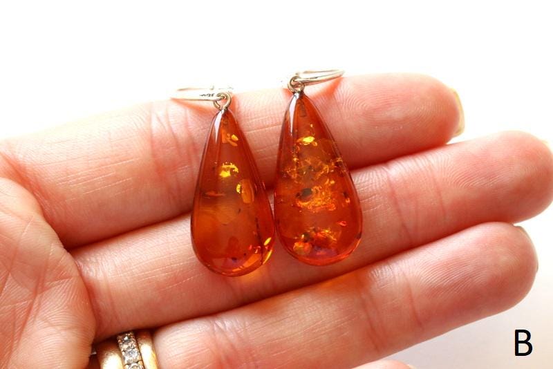 Golden Shiny Amber Earrings, Amber Jewelry, Teardrop Amber Earrings ...