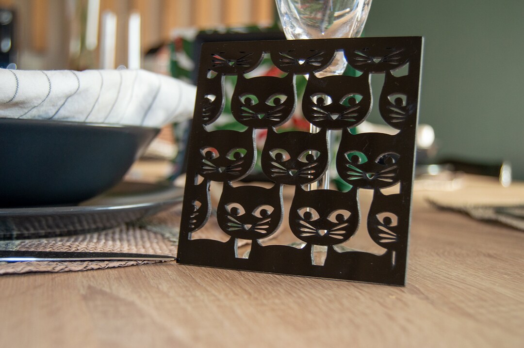 Cat Coaster Laser Cut File, Coster Svg, Cat Svg, Coaster Laser Cut ...