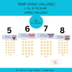 A6 TRUMP Savings Challenge Bundle | A6 Budget Tracker | Cash Envelope ...