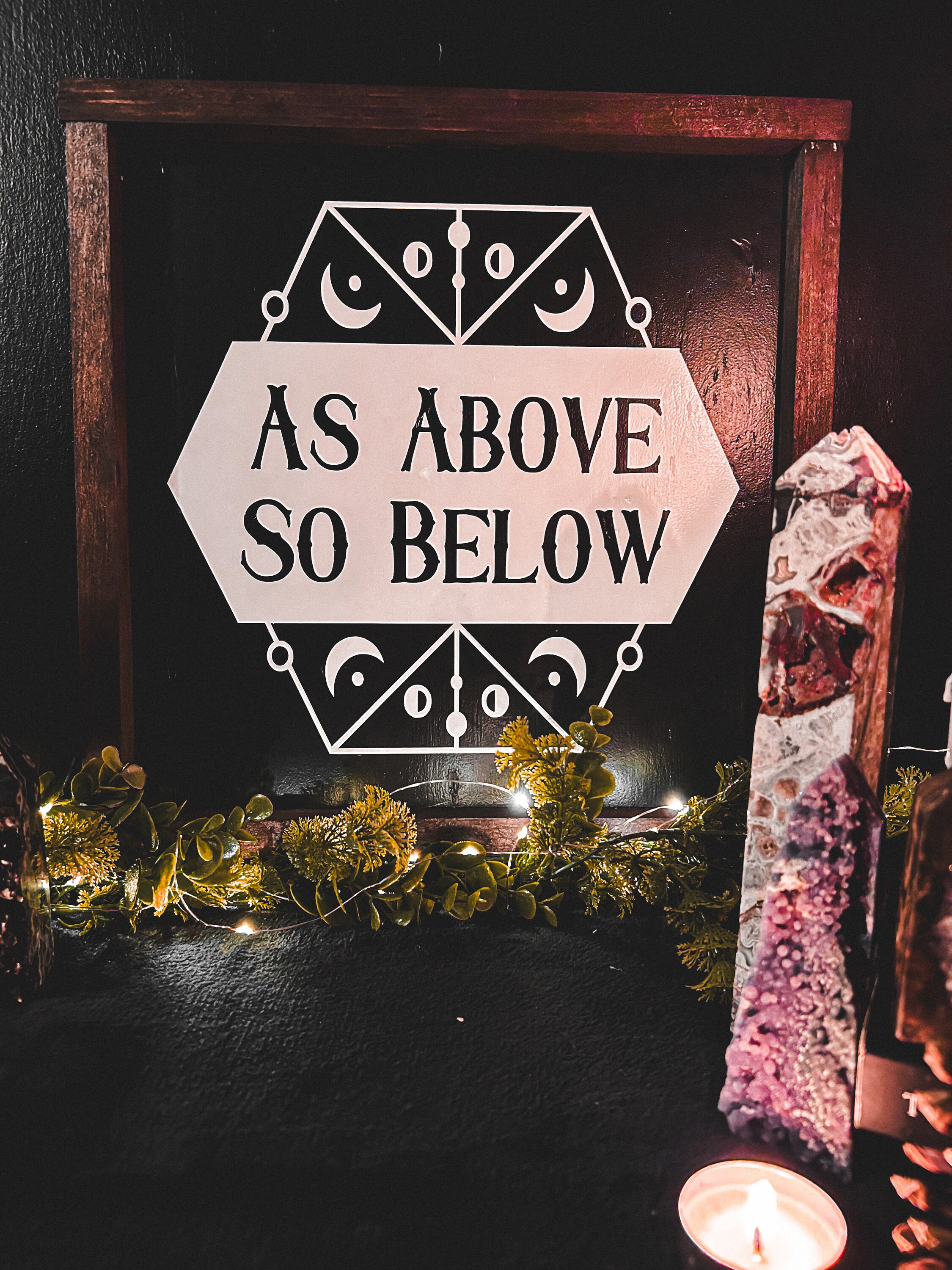 As Above so Below Handmade Wooden Sign, Wiccan Wall Art, Esoteric Home ...