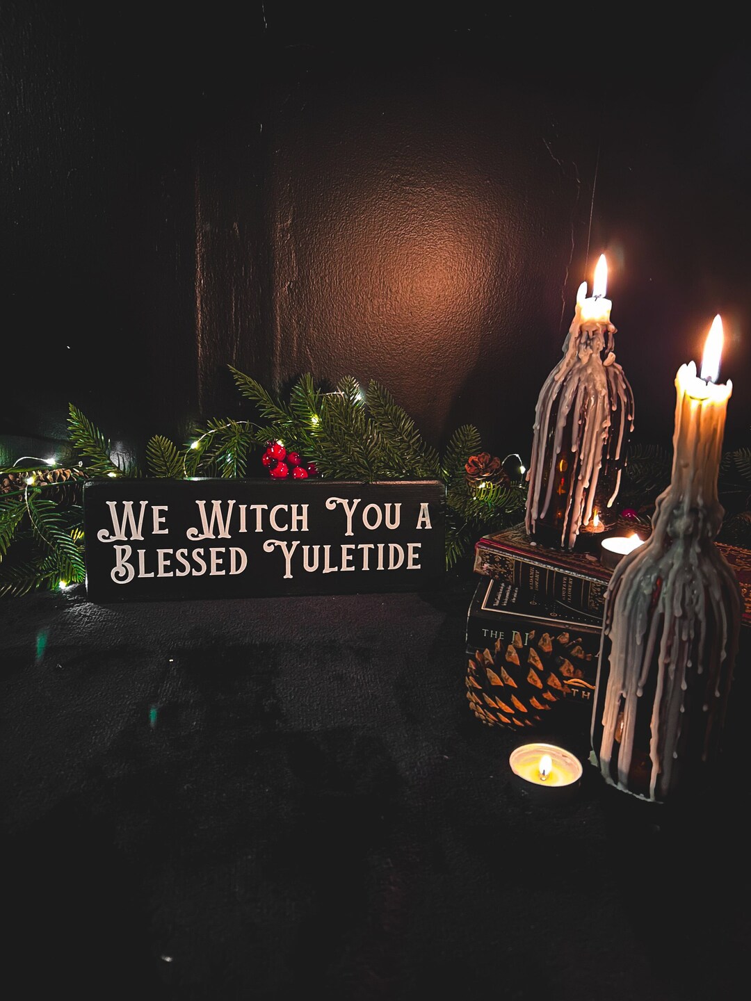 We Witch You A Blessed Yuletide Handmade Wooden Sign | Christmas Decor ...