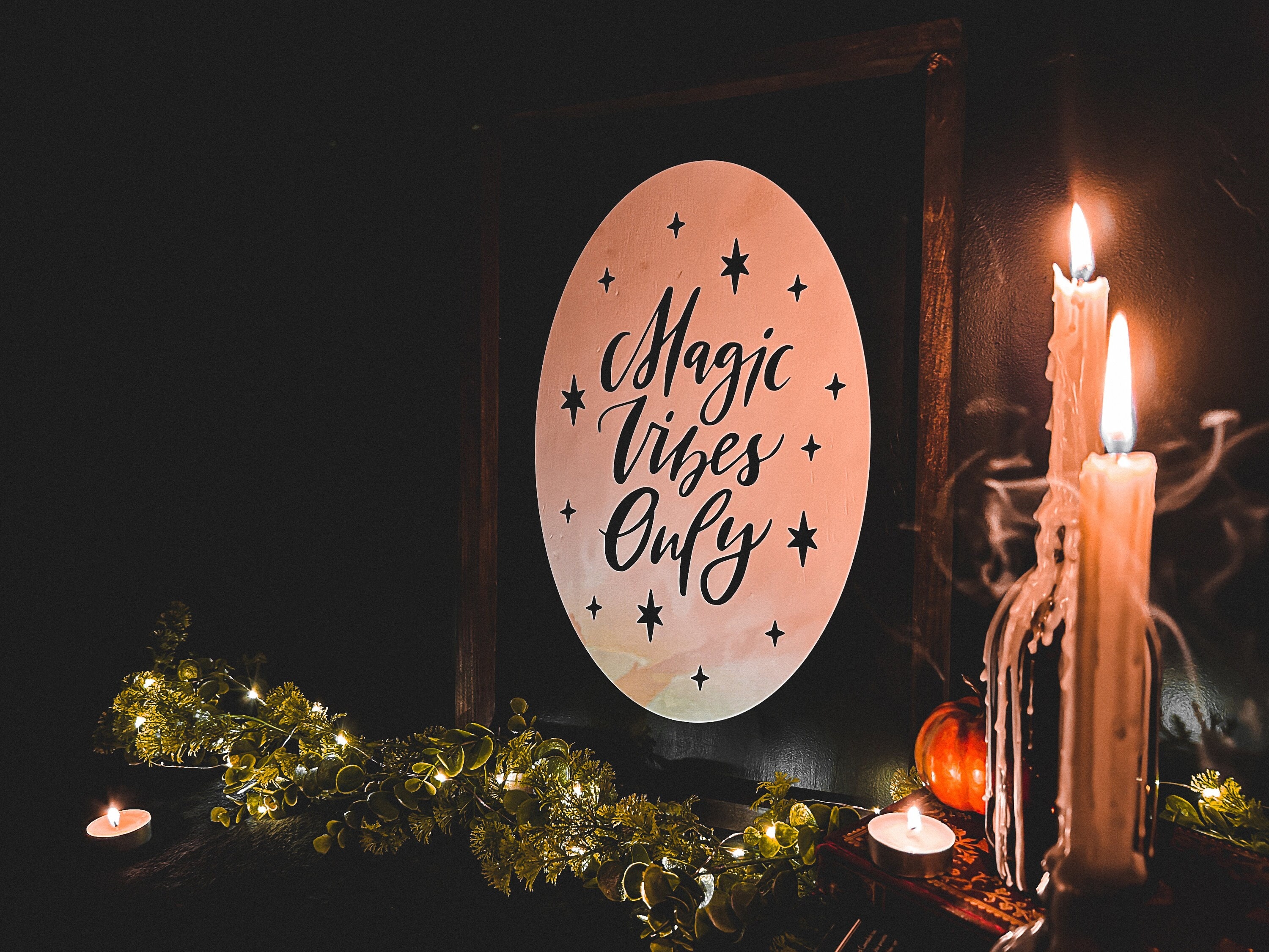 Magic Vibes Only Wooden Sign, Witch Wall Decor Gothic Home Decor ...