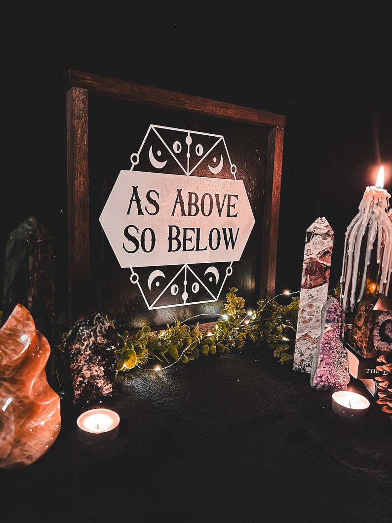 As Above so Below Handmade Wooden Sign, Wiccan Wall Art, Esoteric Home ...