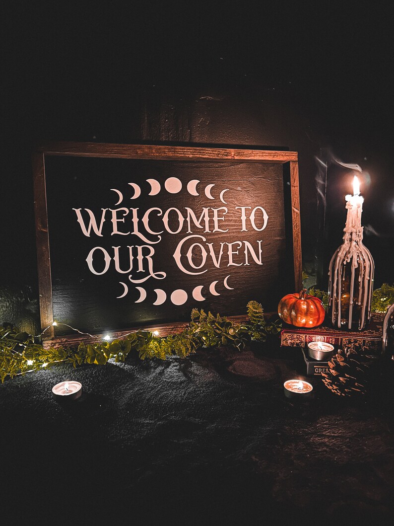Welcome to Our Coven Wooden Sign Witchy Family Home Decor - Etsy