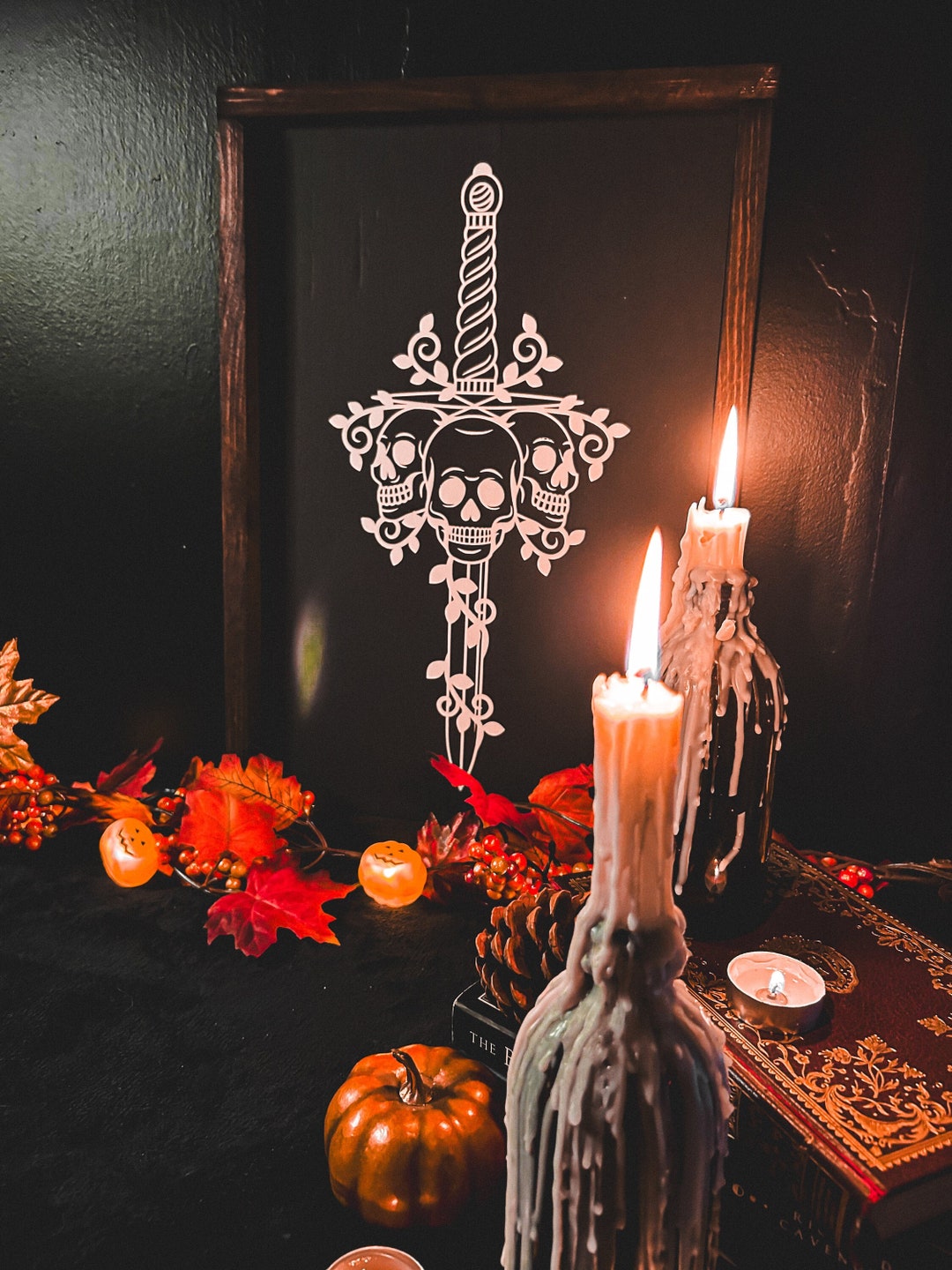 Gothic Sword Handmade Wooden Sign | Goth Wall Decor | Creepy Home Decor ...