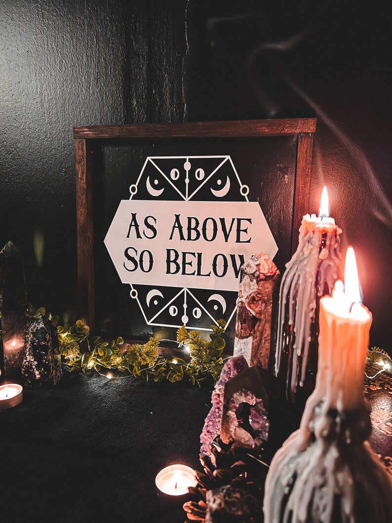 As Above so Below Handmade Wooden Sign, Wiccan Wall Art, Esoteric Home ...