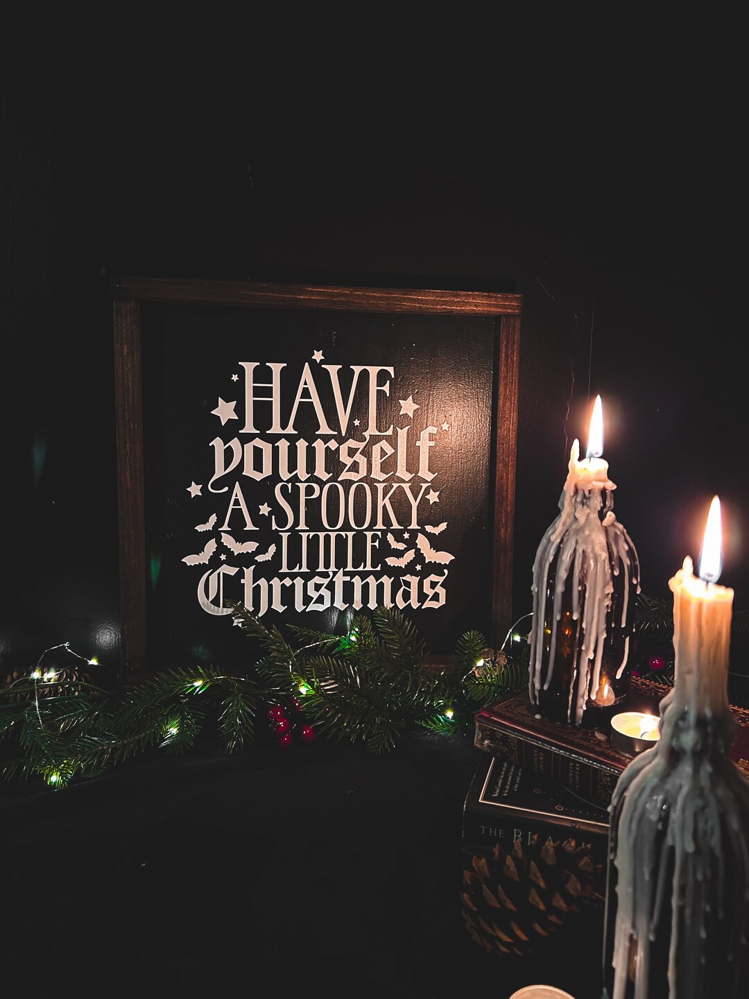 Spooky Christmas Handmade Wooden Sign | Gothic Christmas Wall Plaque ...