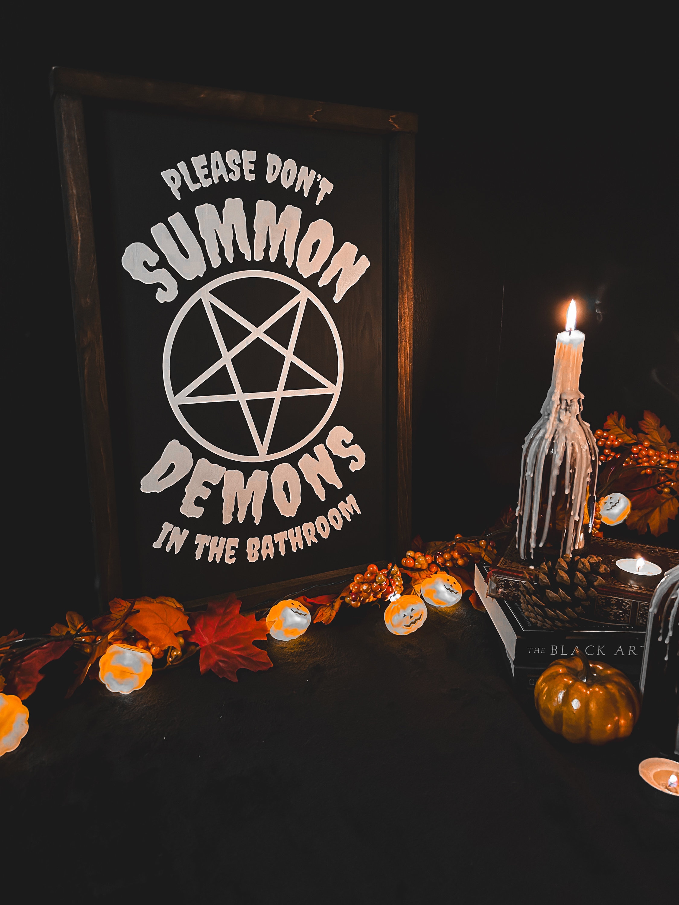 Demon Bathroom Sign Funny Witch Bathroom Sign Gothic Bathroom Décor ...