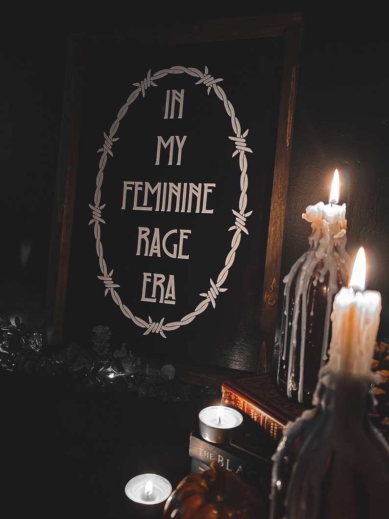 In My Feminine Rage Era Wooden Sign Witch Wall Decor - Etsy