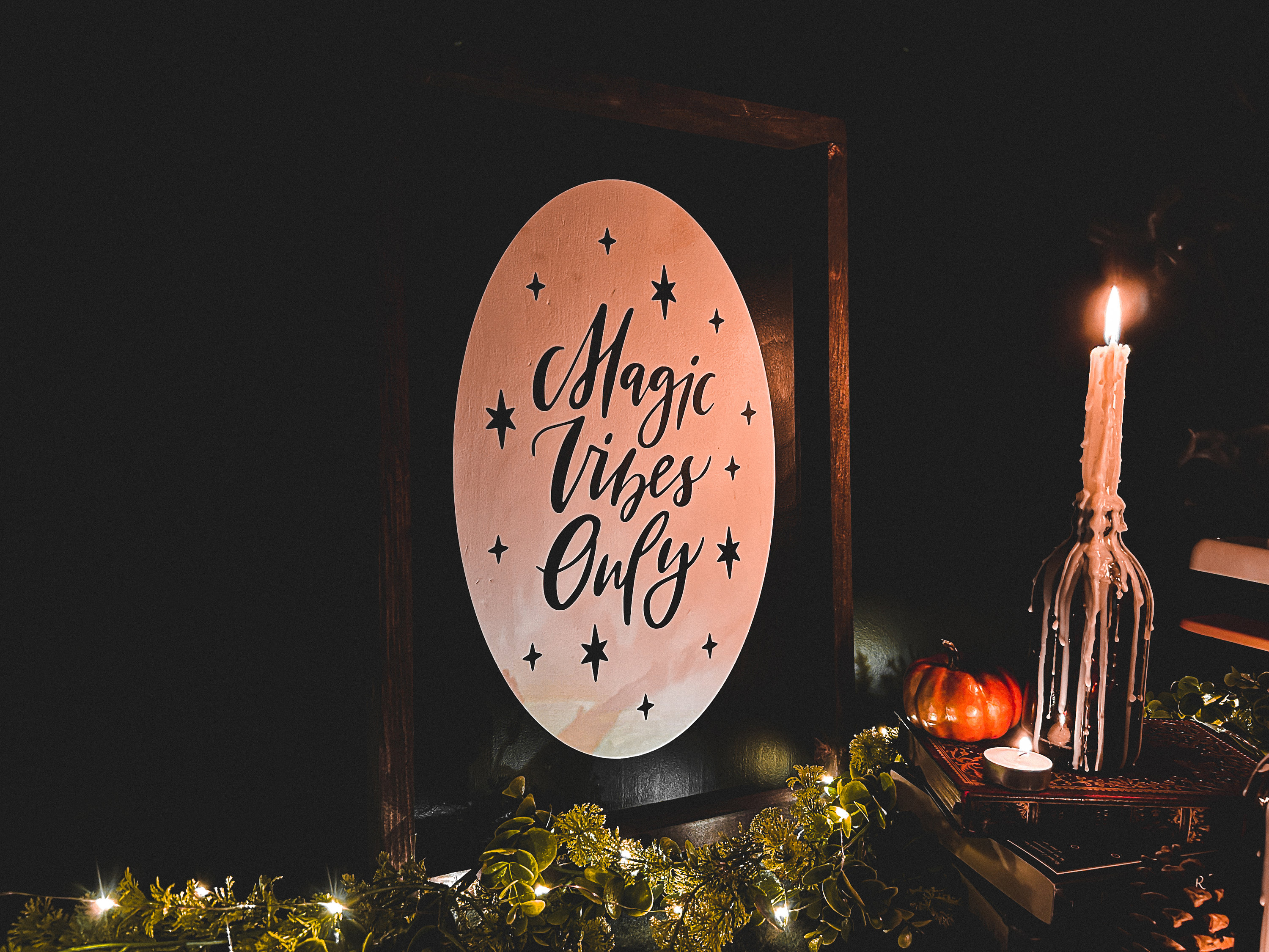 Magic Vibes Only Wooden Sign, Witch Wall Decor Gothic Home Decor ...