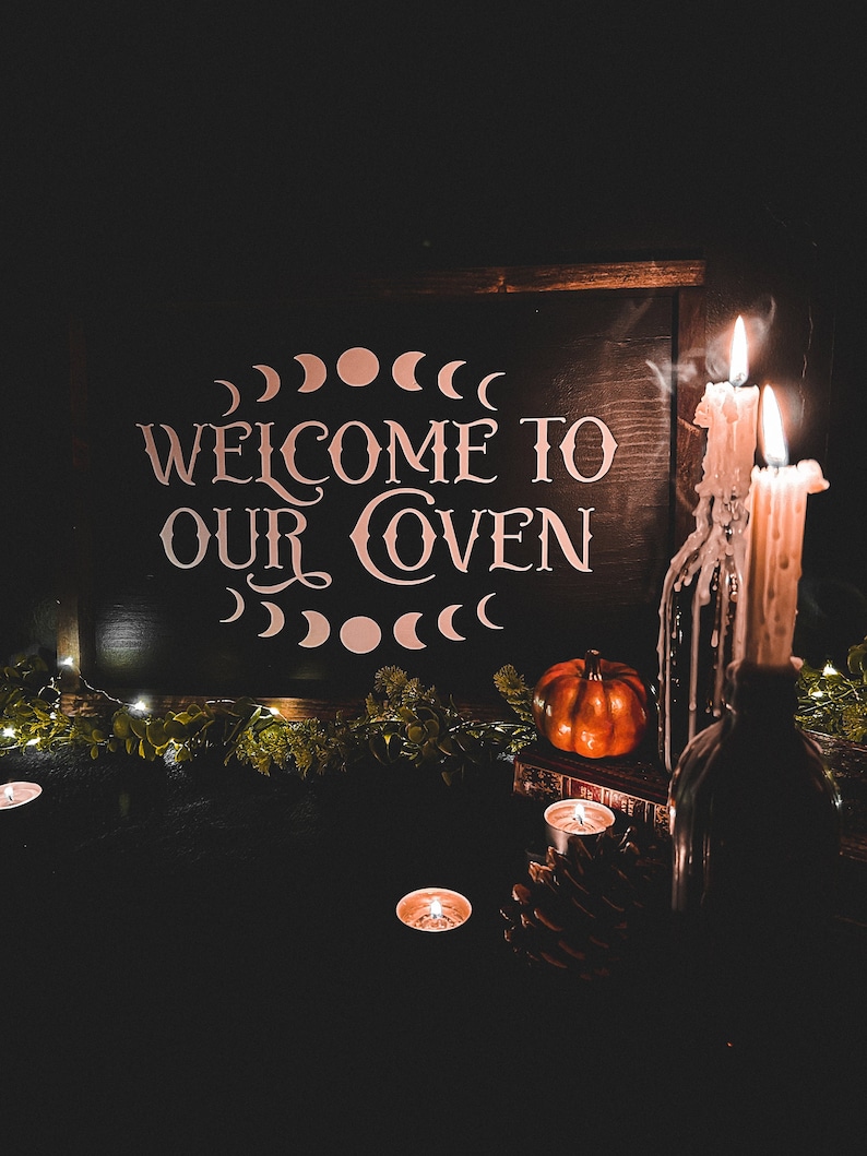 Welcome to Our Coven Wooden Sign Witchy Family Home Decor - Etsy