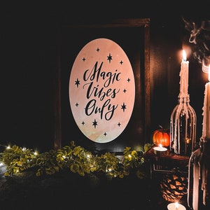 Magic Vibes Only Wooden Sign, Witch Wall Decor Gothic Home Decor ...