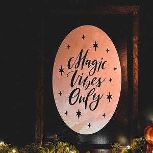 Magic Vibes Only Wooden Sign, Witch Wall Decor Gothic Home Decor ...