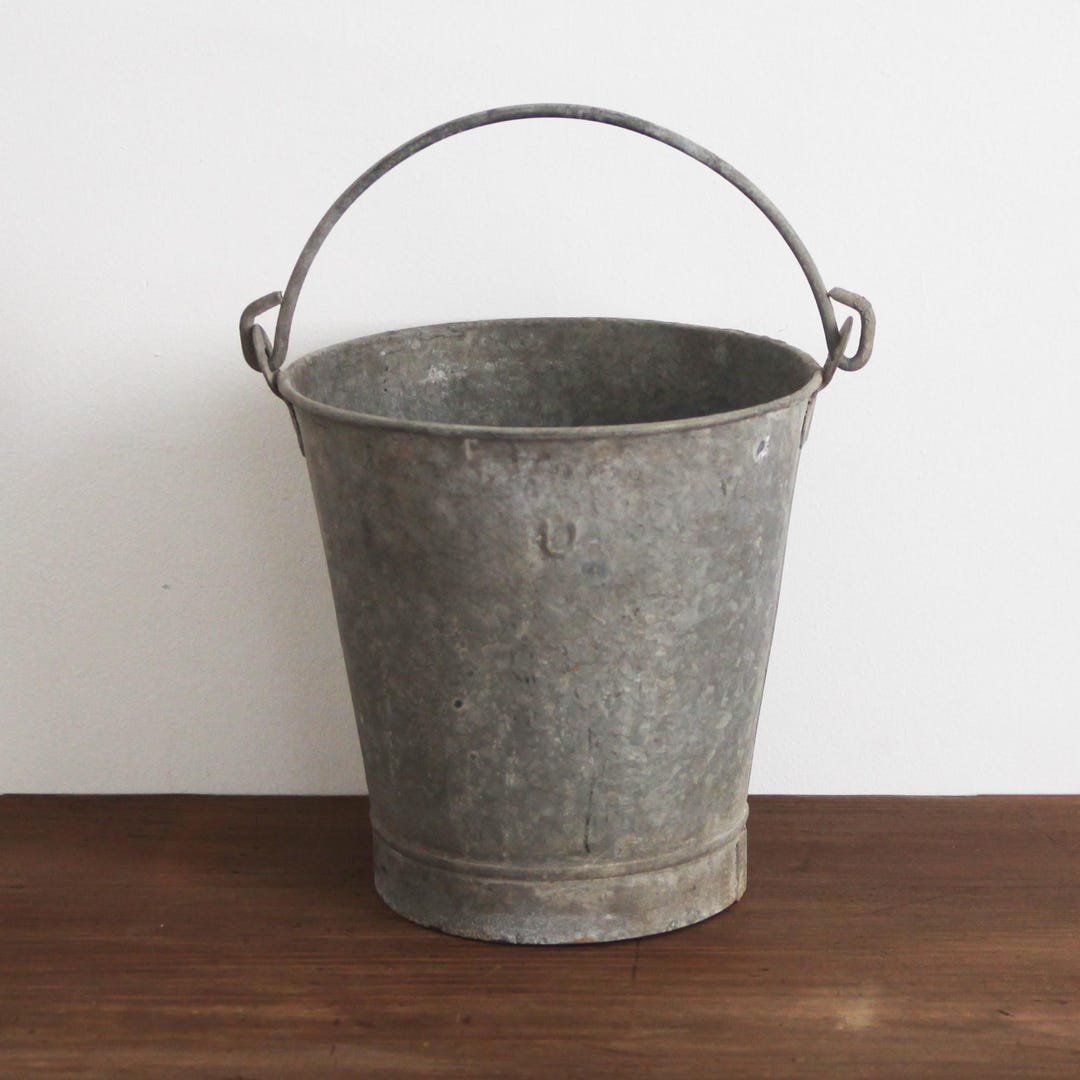 Vintage French Zinc Garden Flower Bucket Classic Florist - Etsy