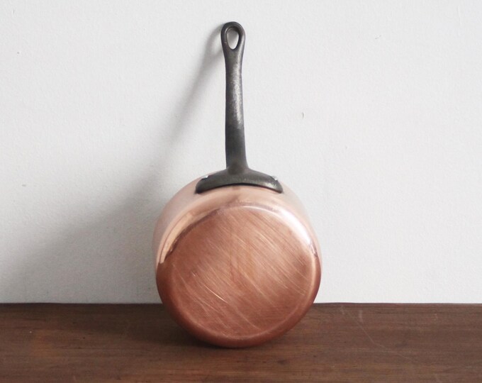 Vintage French Copper Pot Pan Saucepan With Cast Iron Handle - Etsy