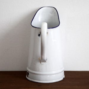 Vintage French Small White Enamel Water Jug Pitcher - Etsy