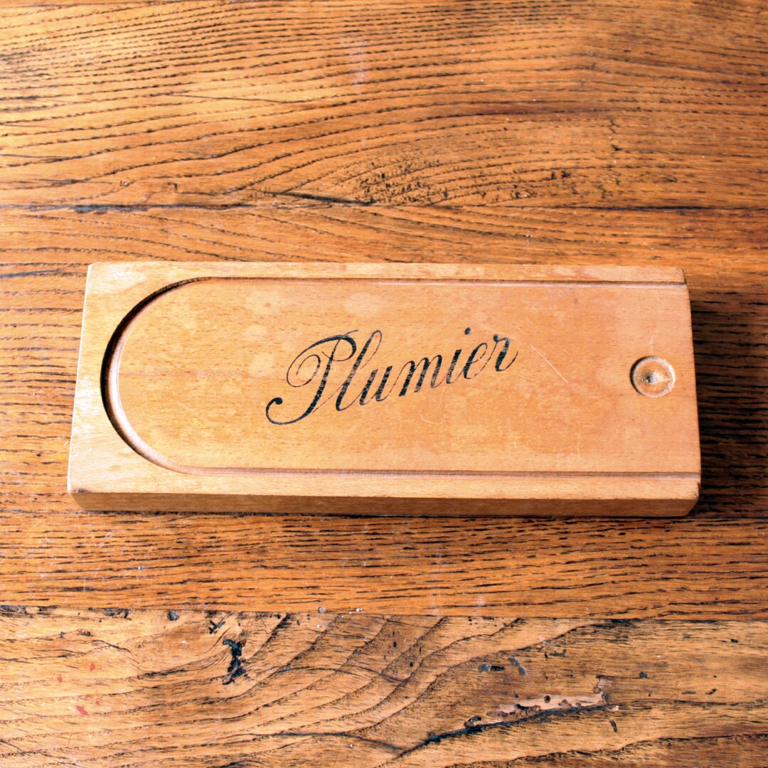 Vintage French School Wooden Pencil Box Plumier - Etsy