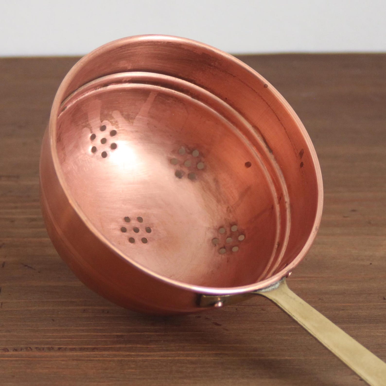 Vintage French Copper Strainers Set of 3 - Etsy
