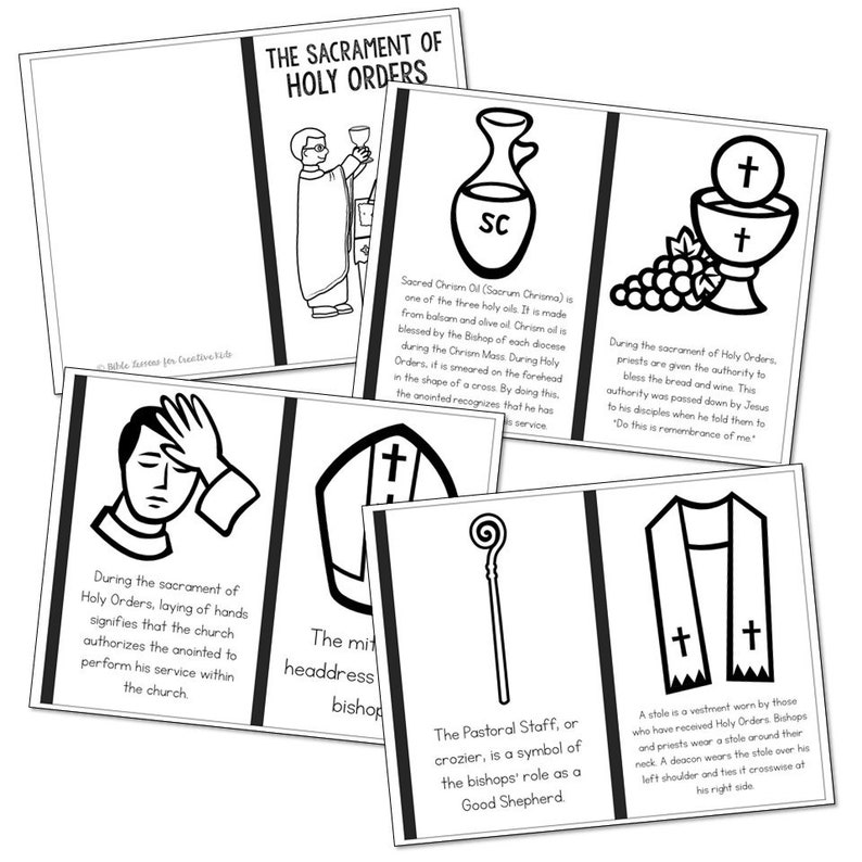 Holy Orders - Sacrament Posters, Coloring Pages, and Mini Book Set - Etsy