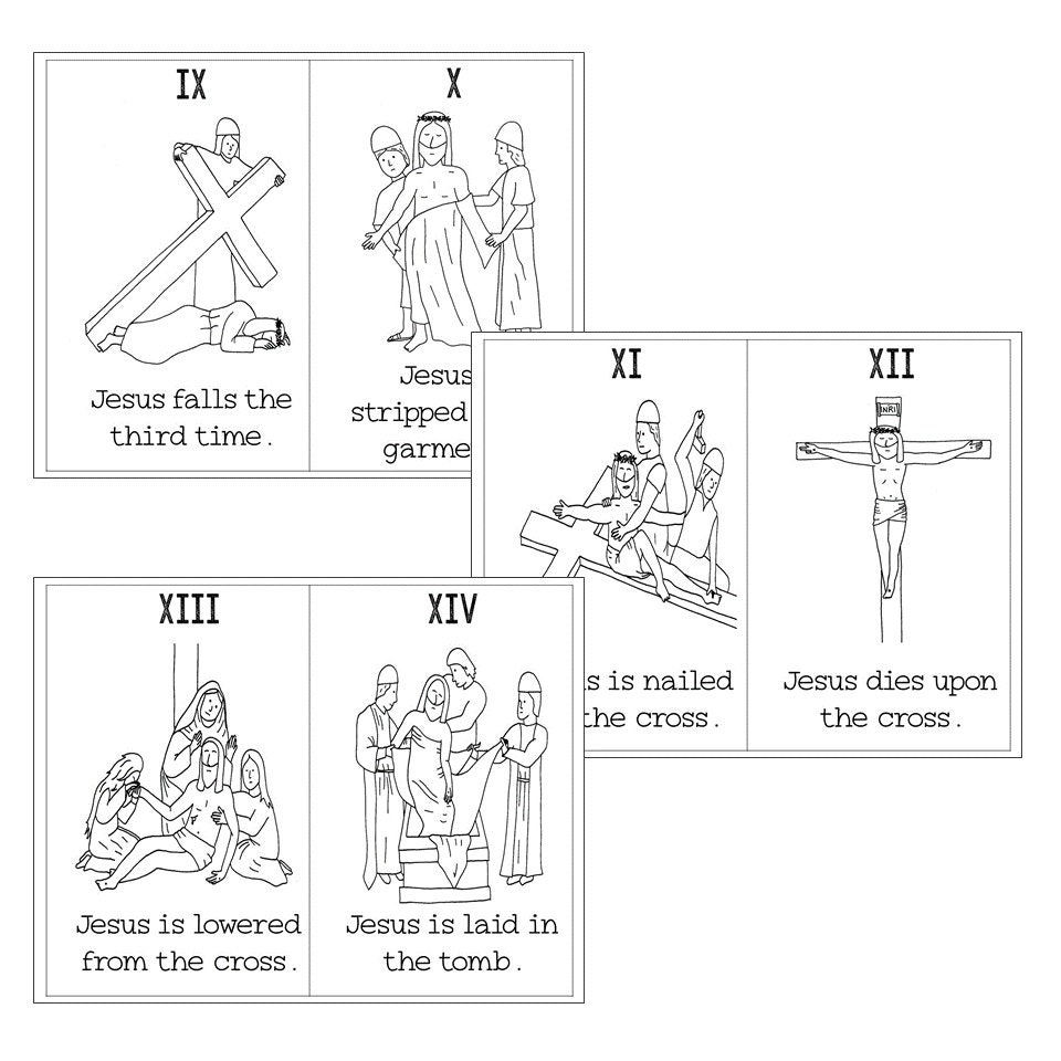 Stations of the Cross | Mini Book and Coloring Book | Lent - Etsy