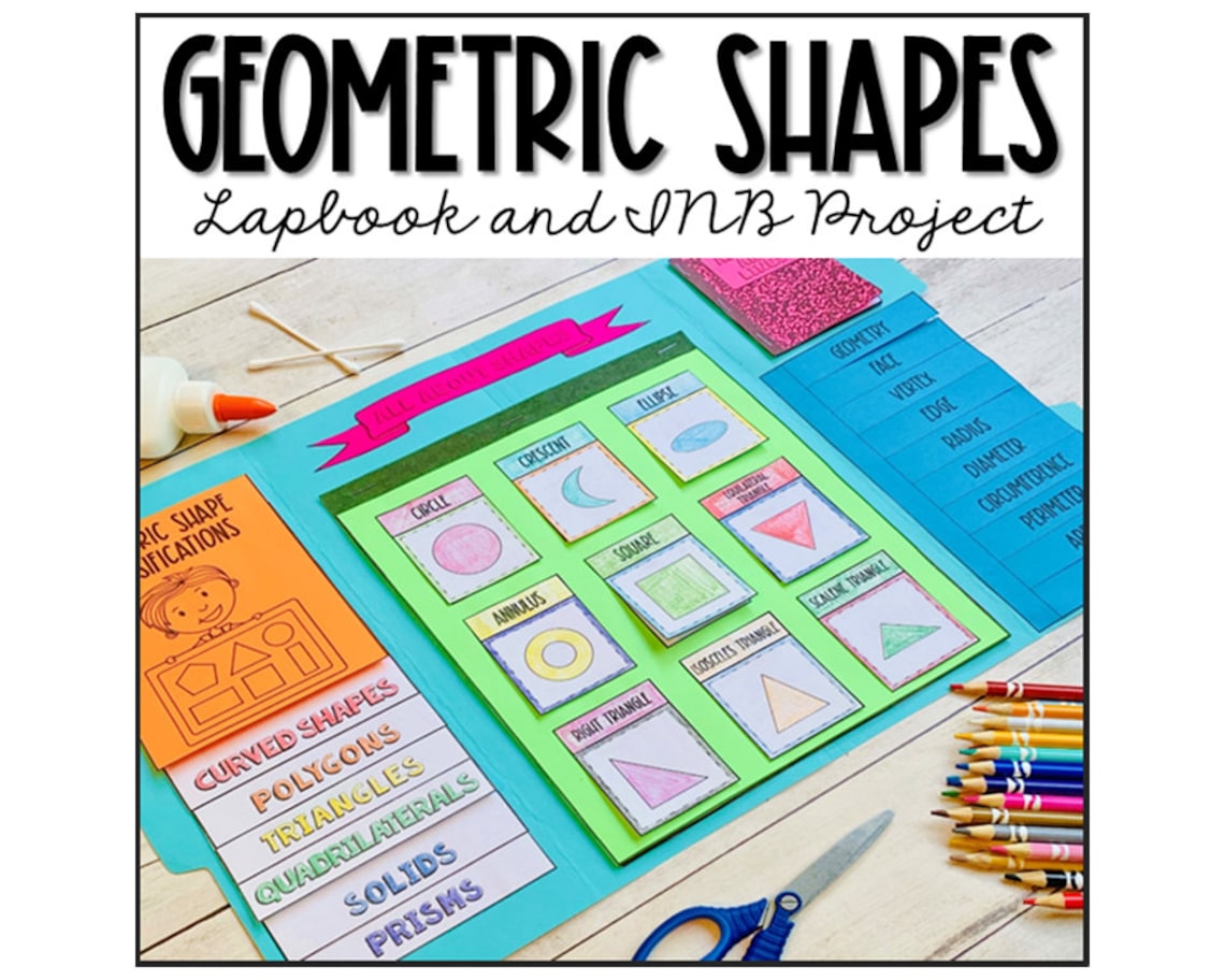 Geometric Shapes | Lapbook and Interactive Notebook - Etsy