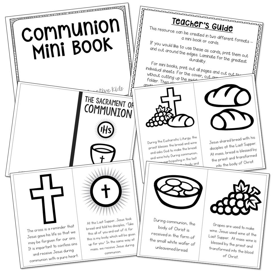 Holy Communion - Sacrament Posters, Coloring Pages, and Mini Book Set ...
