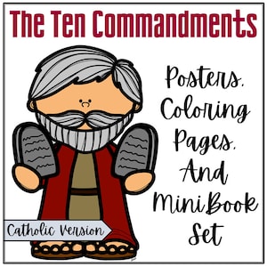 The Ten Commandments Posters, Coloring Pages, and Mini Book Set ...
