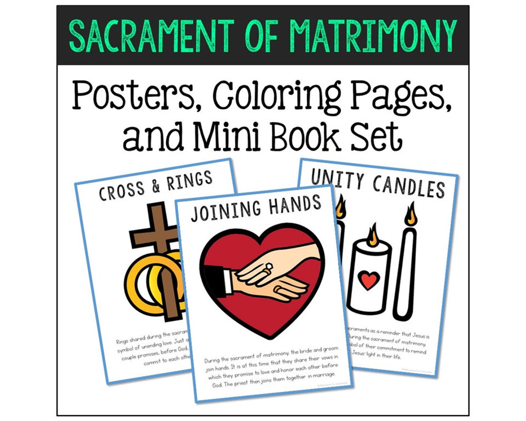 Matrimony - Sacrament Posters, Coloring Pages, and Mini Book Set - Etsy