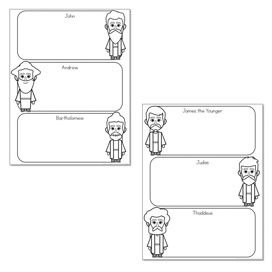 Jesus and the 12 Disciples Illustrated Note Pages | Graphic Organizer ...