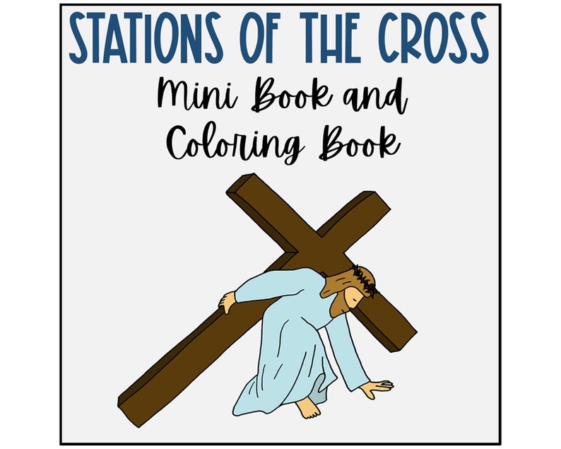 Stations of the Cross | Mini Book and Coloring Book | Lent - Etsy