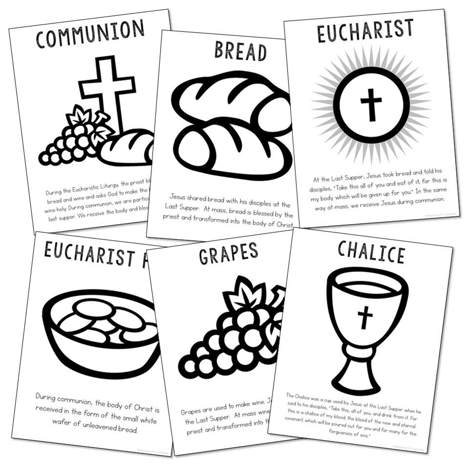 Holy Communion - Sacrament Posters, Coloring Pages, and Mini Book Set ...