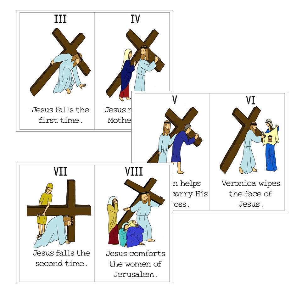 Stations of the Cross | Mini Book and Coloring Book | Lent - Etsy