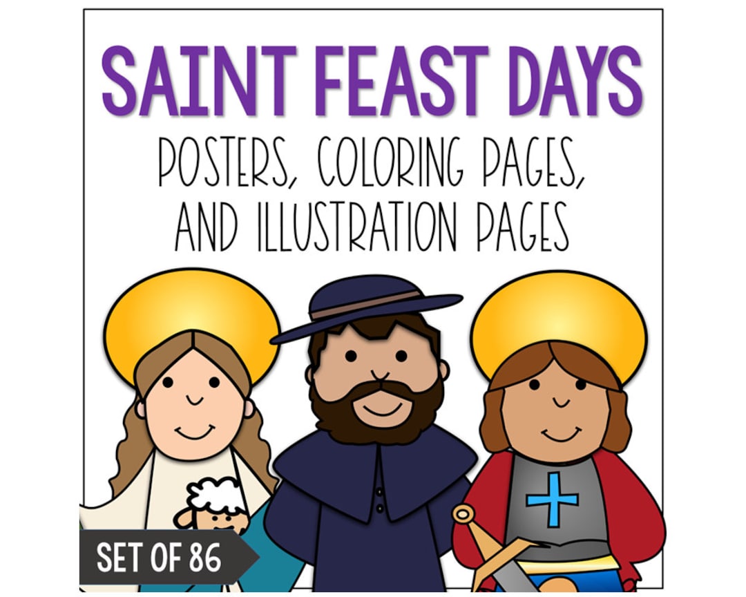 Catholic Saints Feast Day Posters and Coloring Pages - Etsy
