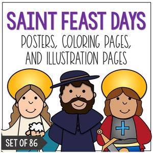 Catholic Saints Feast Day Posters and Coloring Pages - Etsy