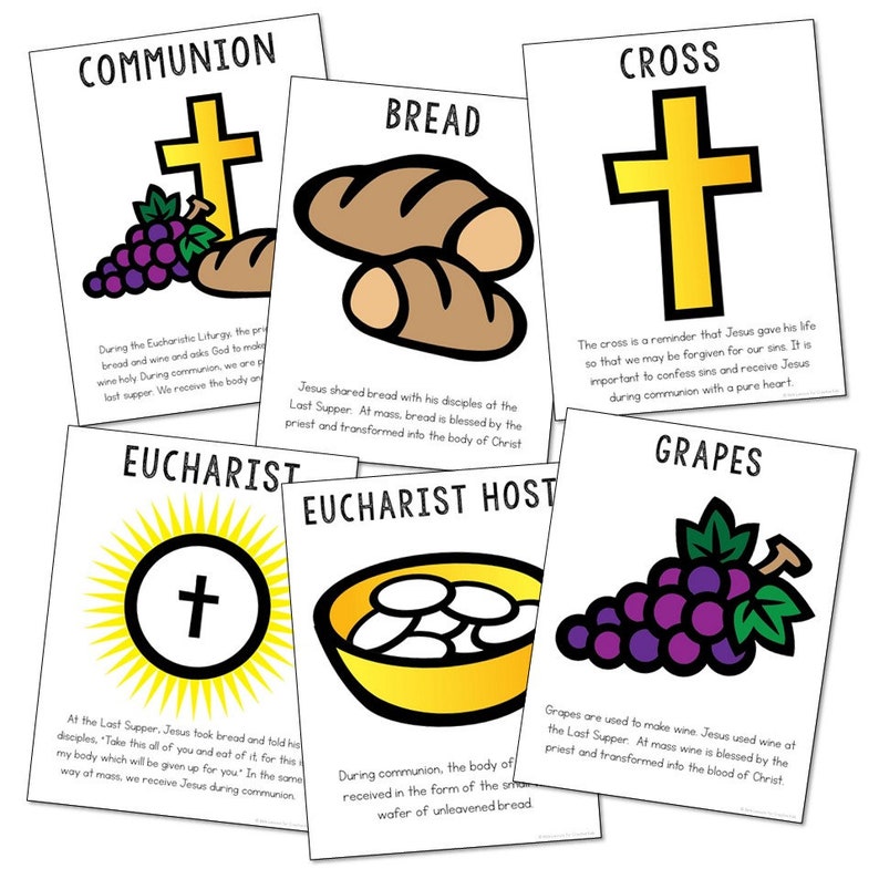 Holy Communion - Sacrament Posters, Coloring Pages, and Mini Book Set ...