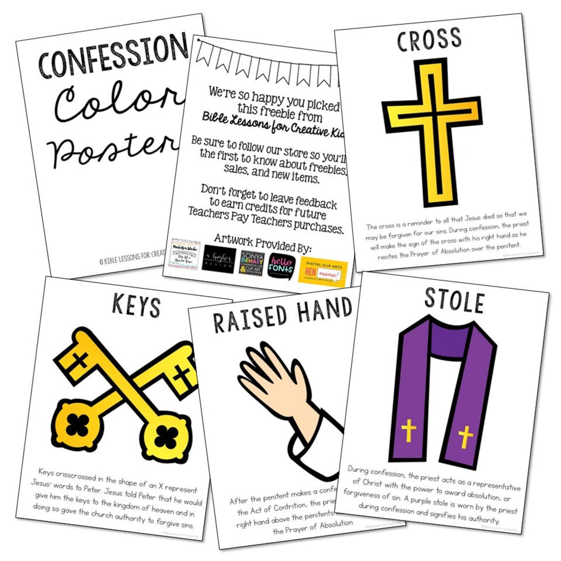 Reconciliation - Sacrament Posters, Coloring Pages, and Mini Book Set ...