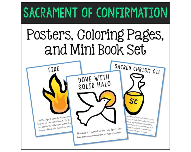 Confirmation - Sacrament Posters, Coloring Pages, and Mini Book Set - Etsy
