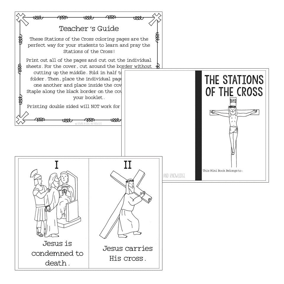 Stations of the Cross | Mini Book and Coloring Book | Lent - Etsy