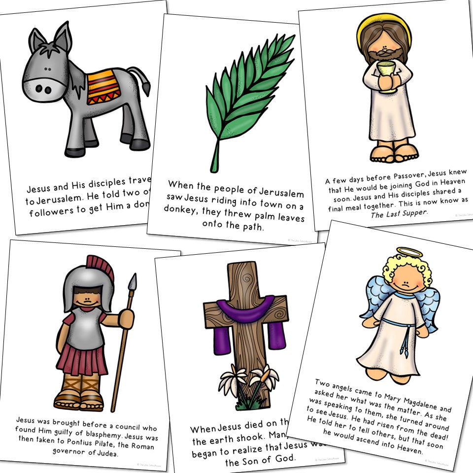 EASTER Bible Story Coloring Pages and Posters | Craft Activity - Etsy