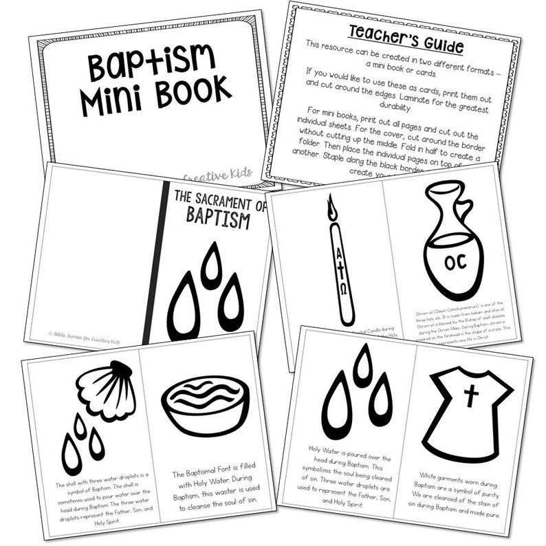 Baptism - Sacrament Posters, Coloring Pages, and Mini Book Set - Etsy