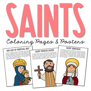 CATHOLIC SAINTS Biography Coloring Pages and Posters - Etsy