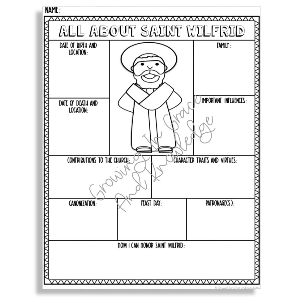 Catholic Saints Research Graphic Organizers | Set of 78 Biography ...