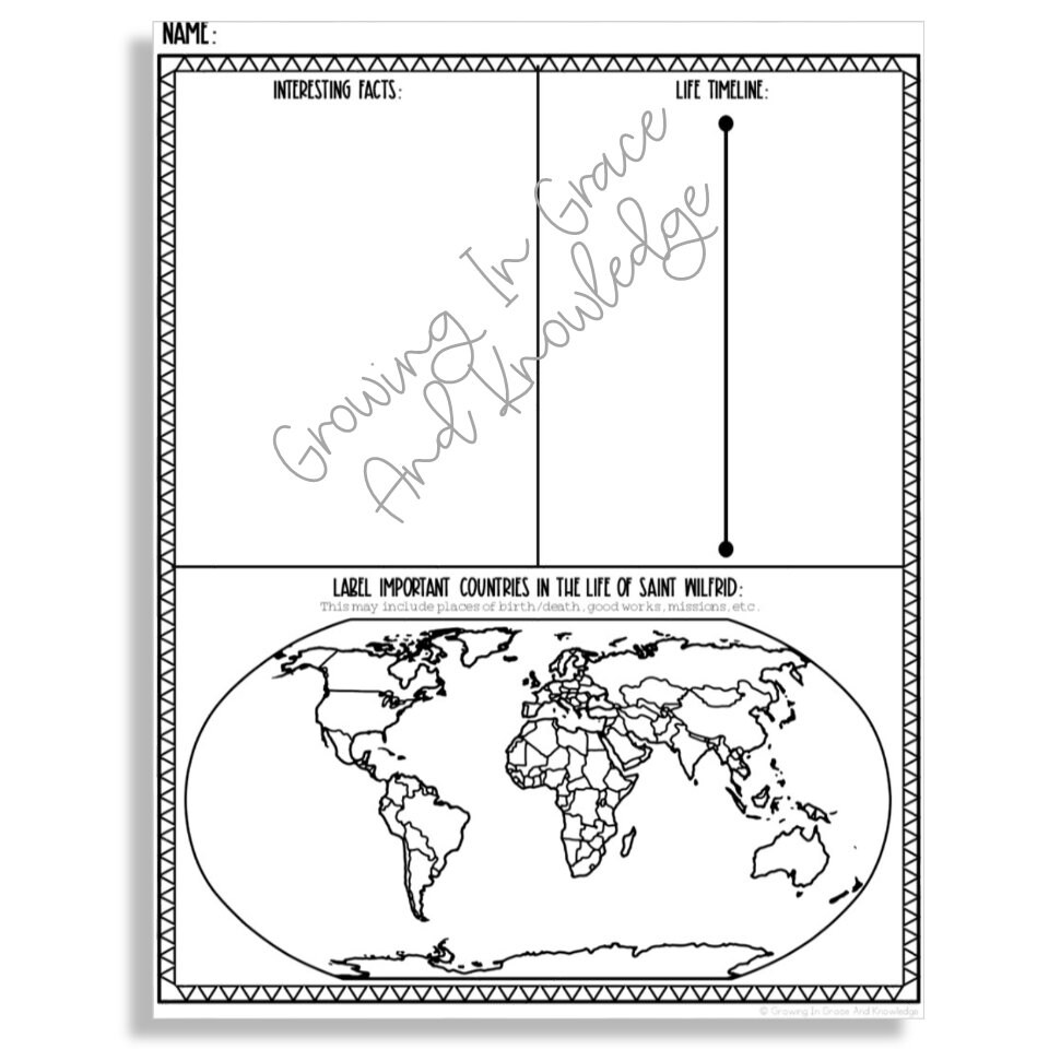 Catholic Saints Research Graphic Organizers | Set of 78 Biography ...