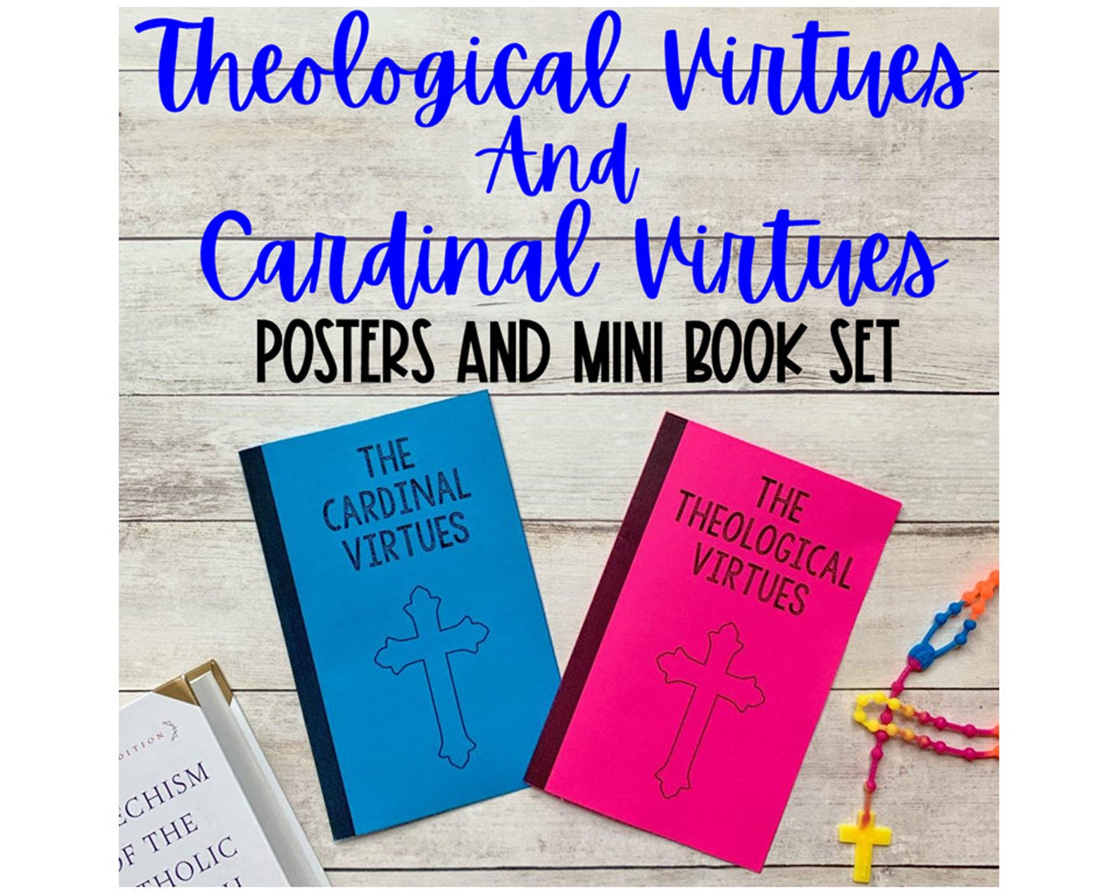 Theological and Cardinal Virtues Posters and Mini Book Set - Etsy