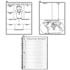 Catholic Saints Research Graphic Organizers | Set of 78 Biography ...
