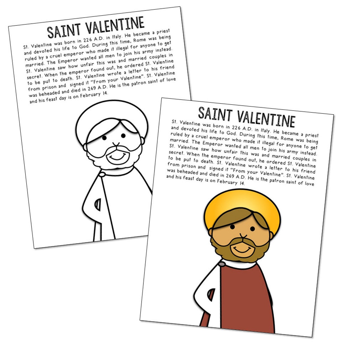 CATHOLIC SAINTS Biography Coloring Pages and Posters - Etsy