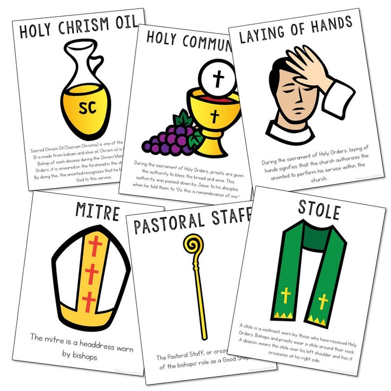 Holy Orders - Sacrament Posters, Coloring Pages, and Mini Book Set - Etsy