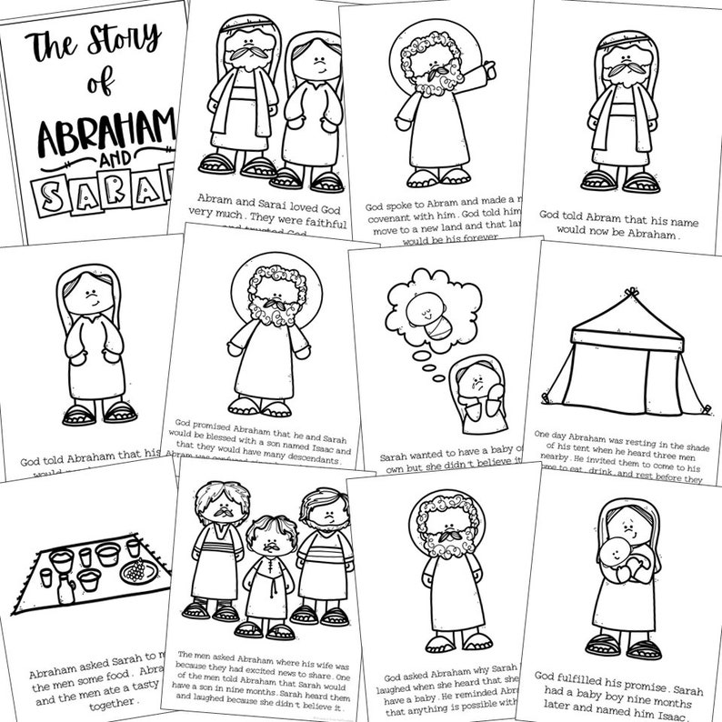 Abraham and Sarah Bible Story Coloring Pages and Posters | Craft ...
