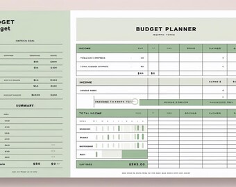 Budget Planner Printable – Simple Finance Tracker | Clean Money Theme ...