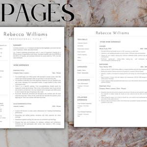 Professional Resume Template Word Google Docs Resume Template - Etsy
